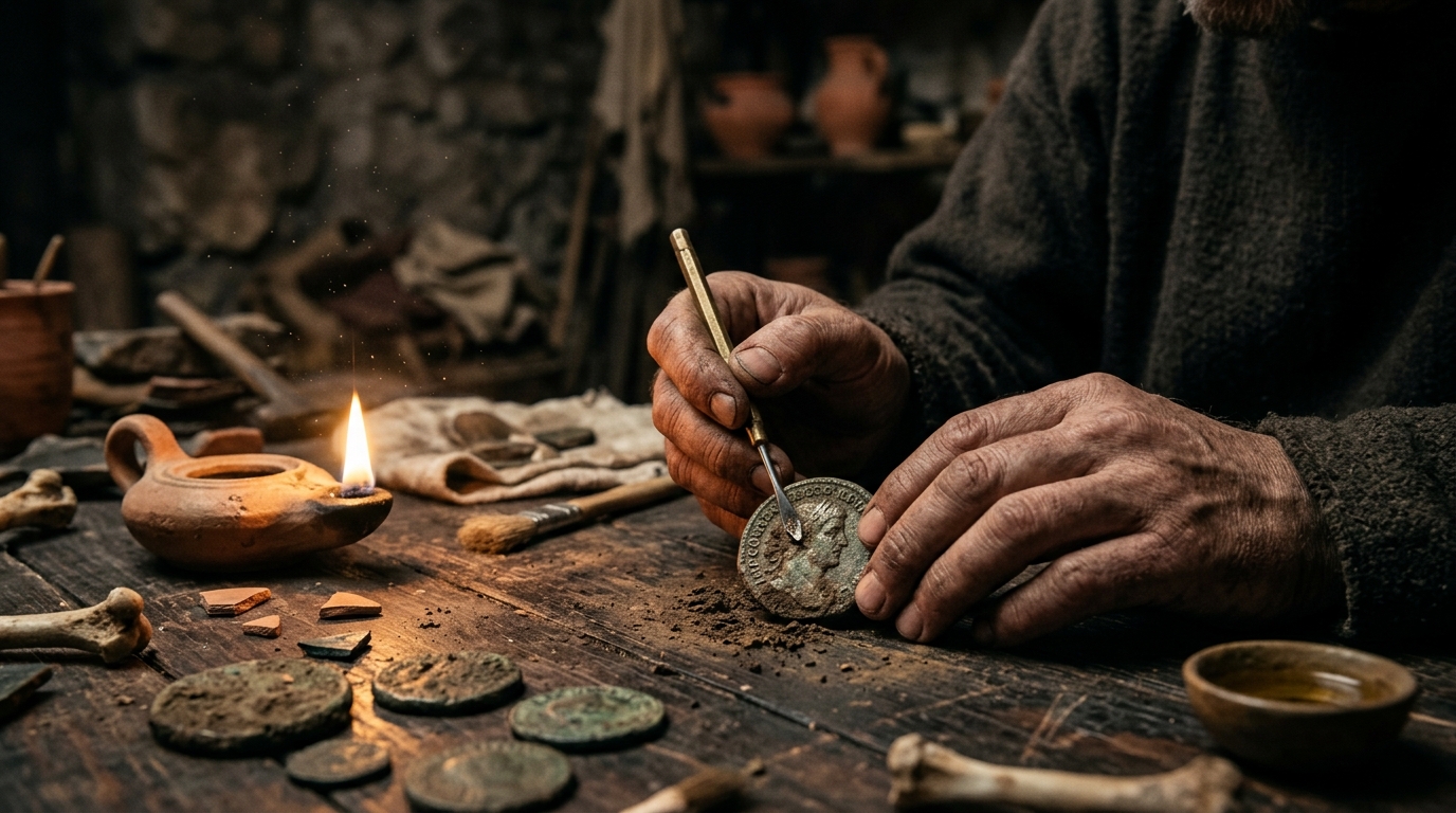 The delicate art of restoring ancient Roman coins