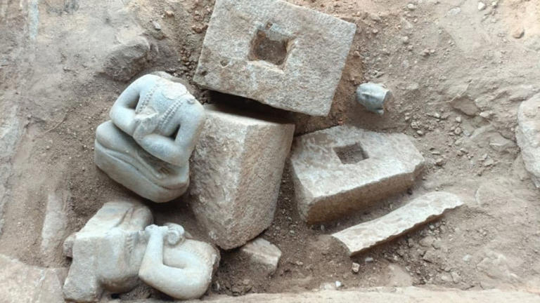 Hampi excavation: Ancient Alvar idols unearthed near Hazara Rama temple
