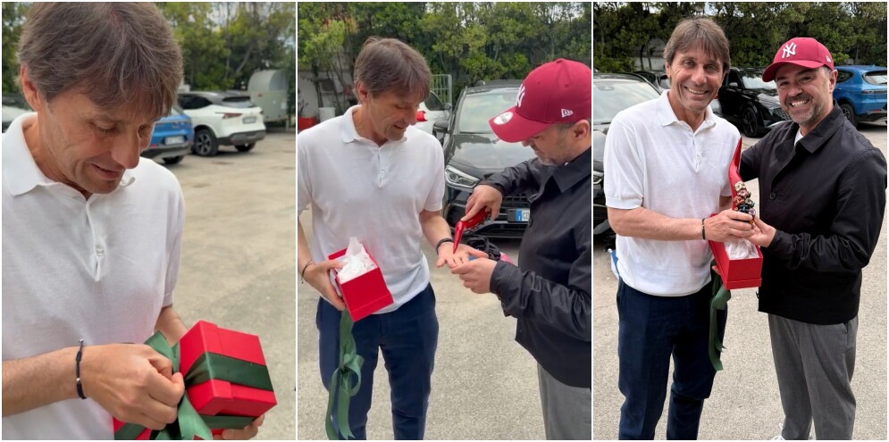 Il maestro Genny Di Virgilio regala un corno portafortuna a Conte che ...