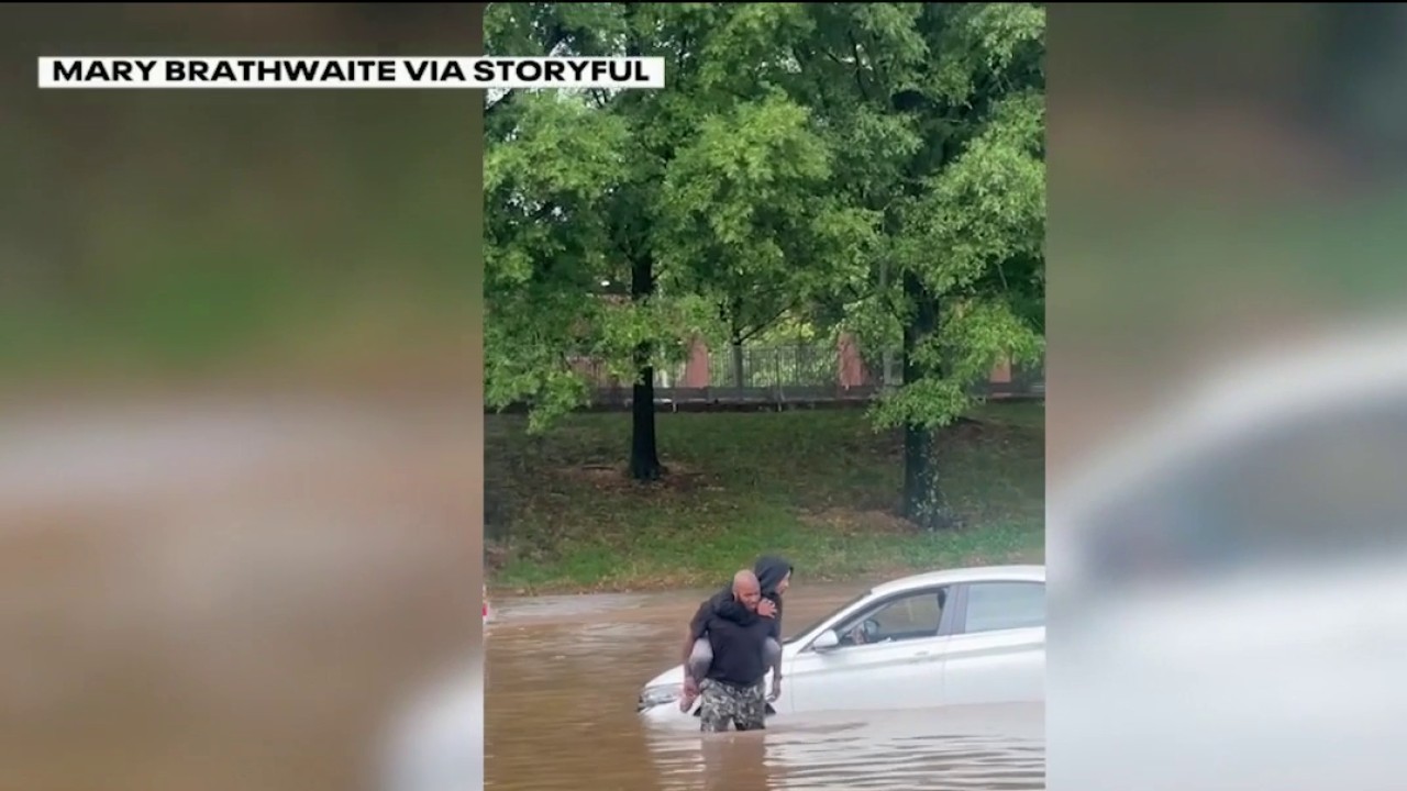 Dramatic rescue caught on camera during flooding