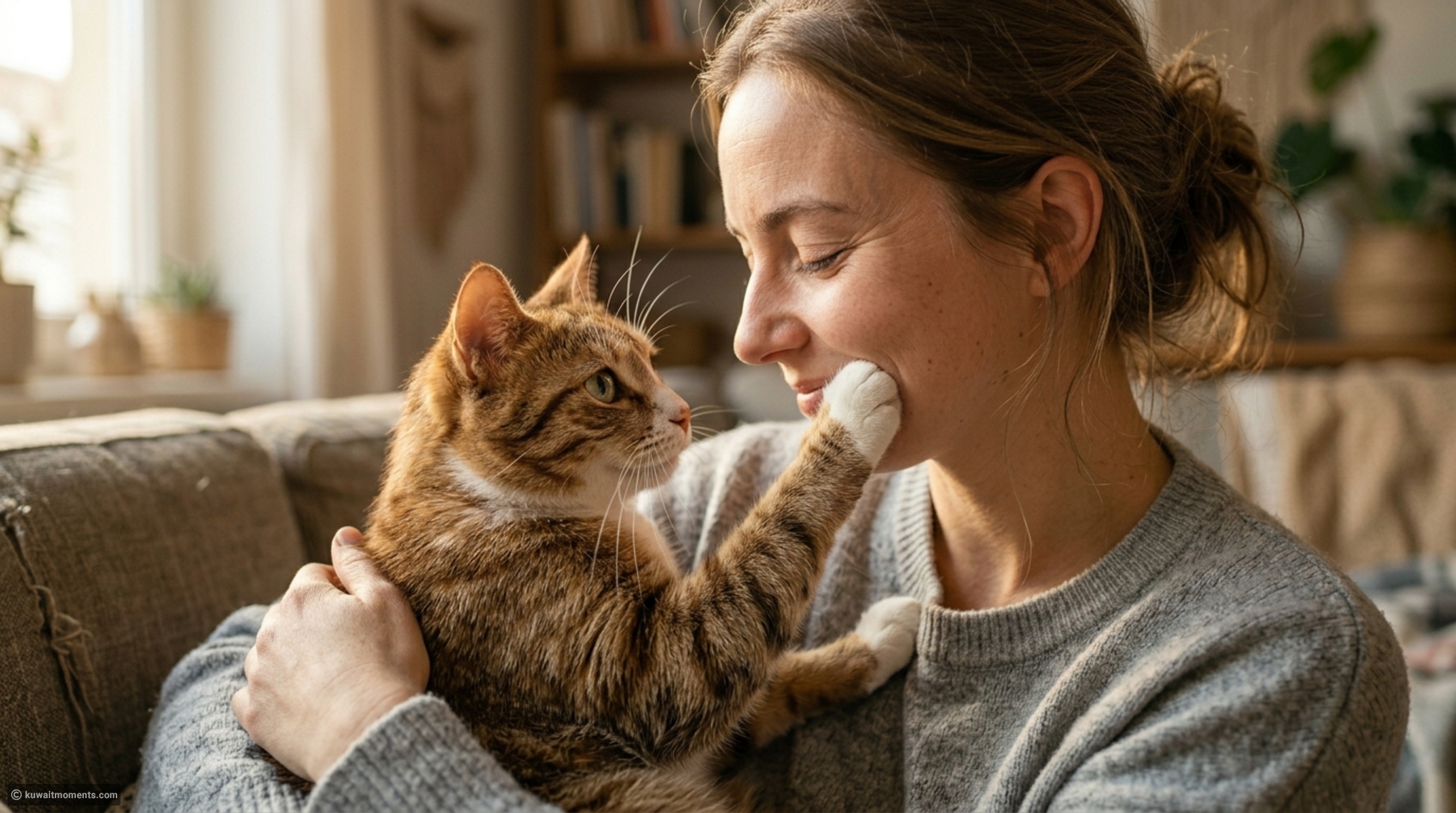 Reasons your cat touches your face with its paw
