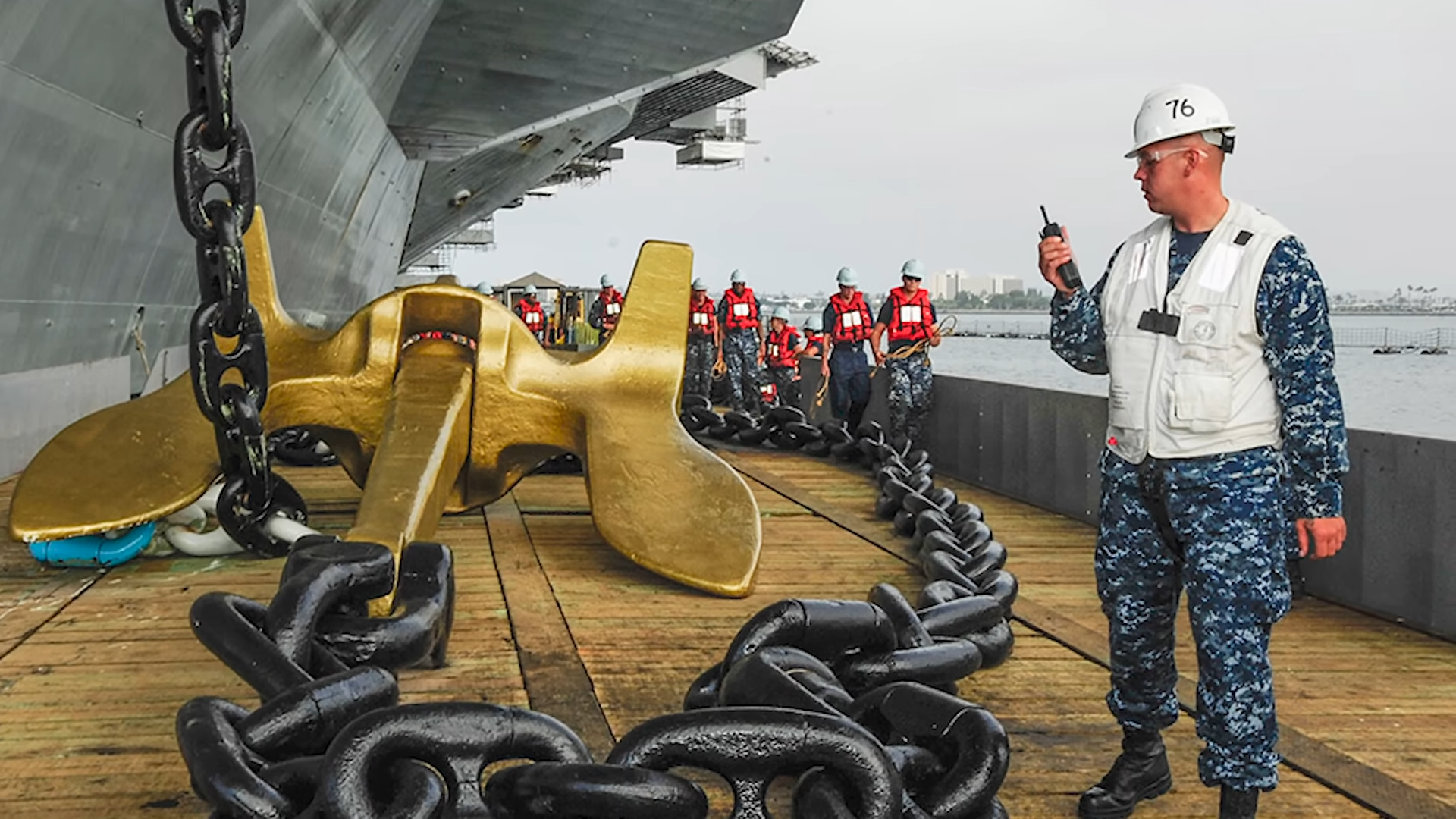 These chains hold back ships weighing hundreds of thousands of tons