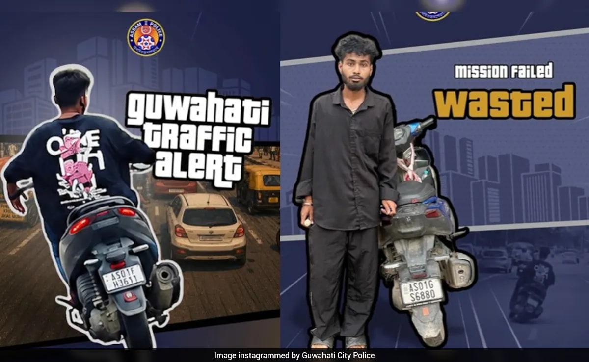Oja-Pali meets GTA: Guwahati Police's unique anti-stunt riding campaign ...