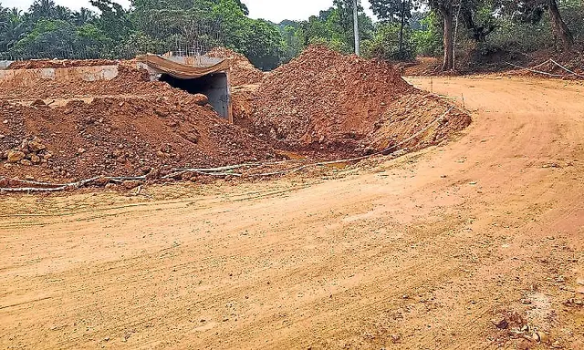 Byndoor-Kollur two-lane road project left incomplete ahead of monsoon