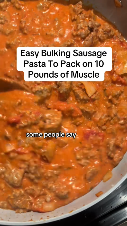 High protein pink sauce sausage pasta recipe