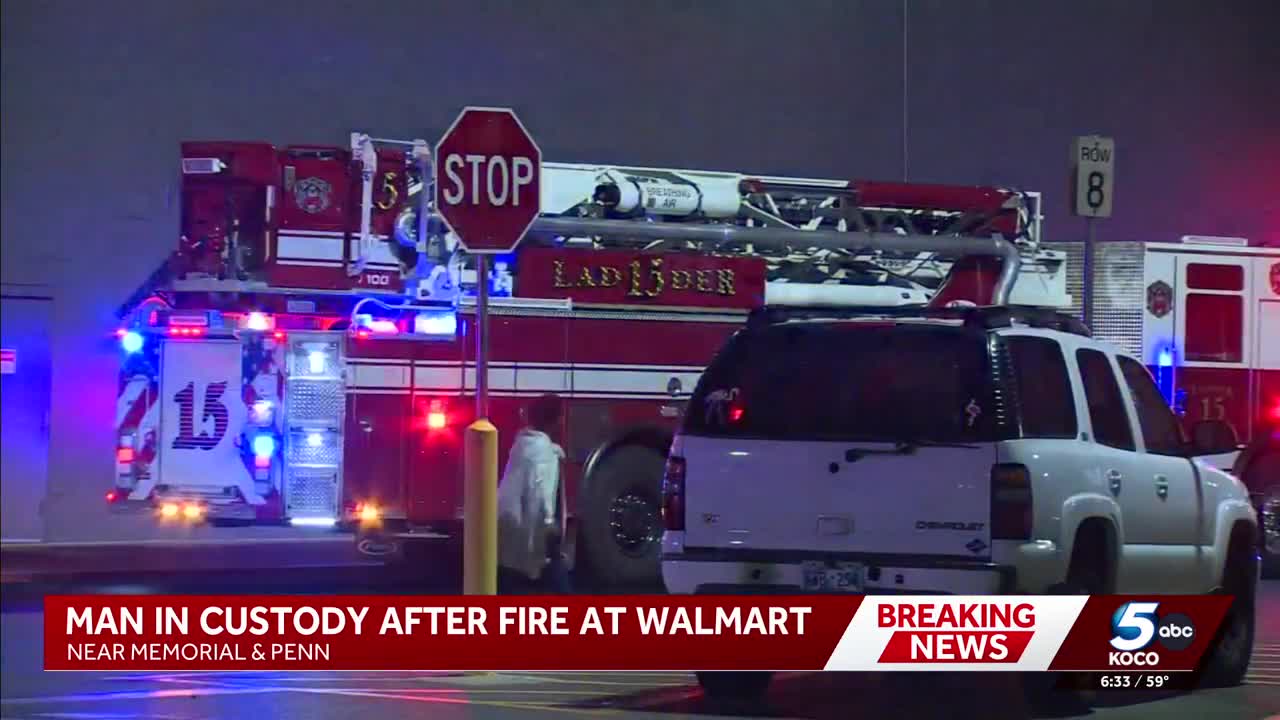 Man in custody after fires at Walmart stores in Oklahoma City metro
