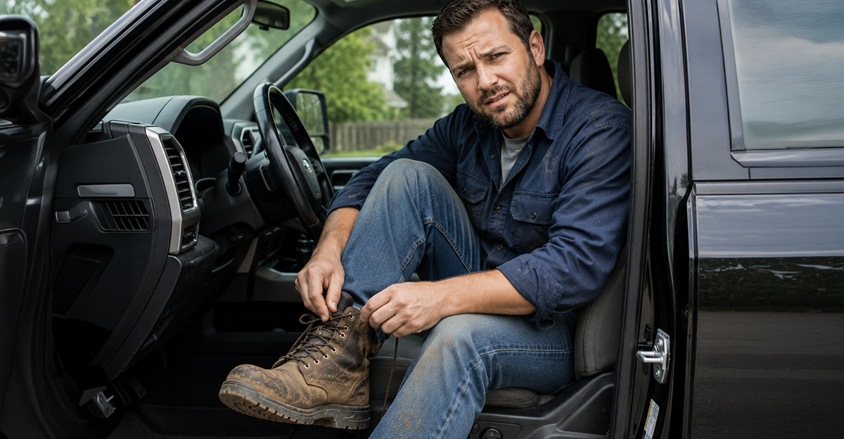 I like taking my work boots off and driving home barefoot, but my wife ...