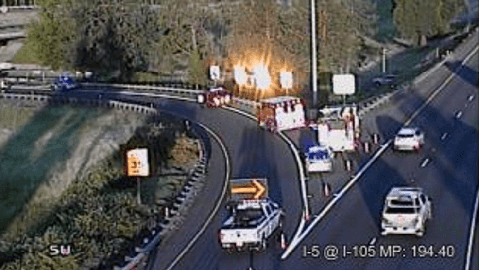 Crash closes I-105 westbound off-ramp at I-5, delays expected