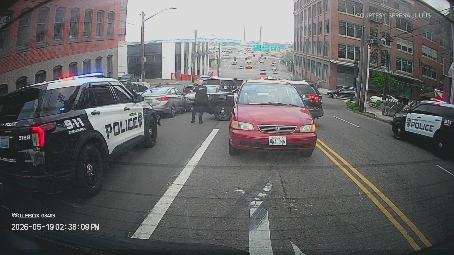 Stolen car gets stuck during Tacoma police chase