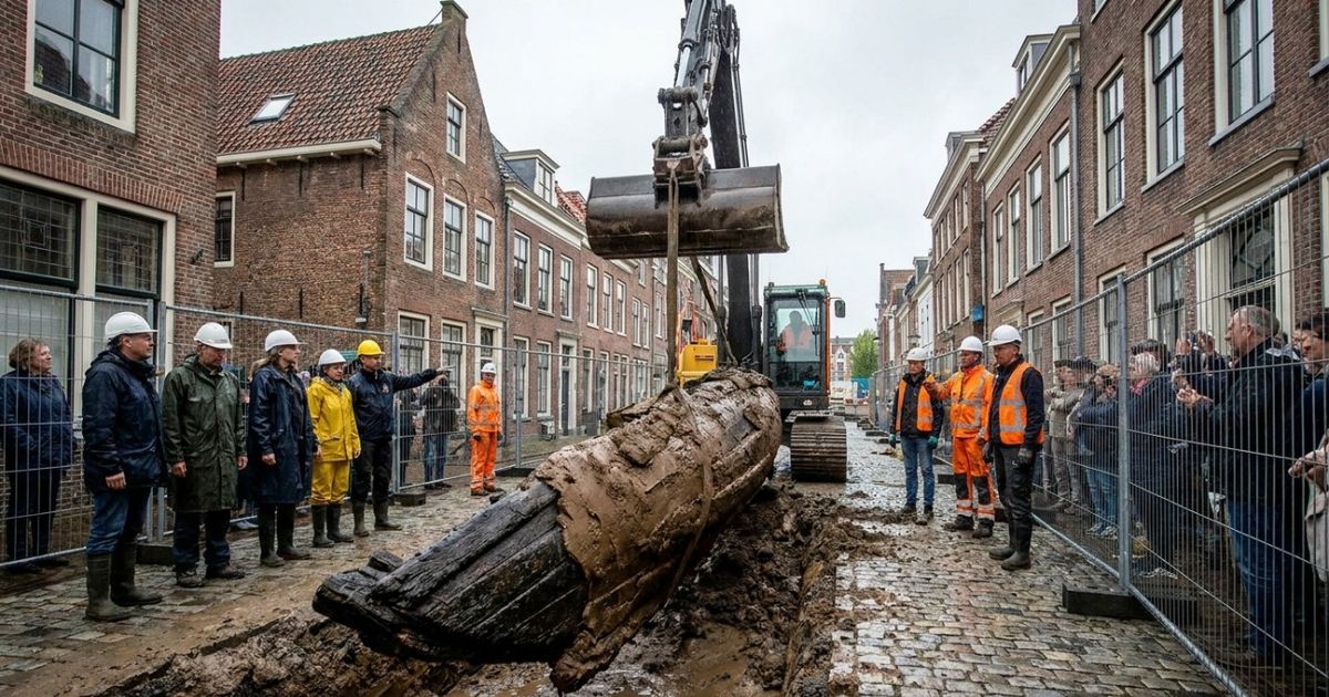 Obras na Holanda revelam de repente um barco medieval: a estrutura ...
