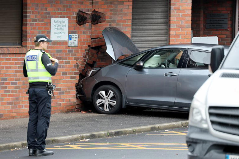 Car crashes into Hamilton GP practice as road closed and properties ...