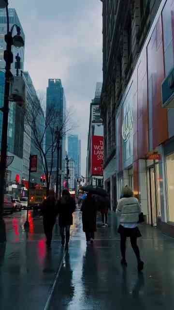 Walking in the rain through New York City