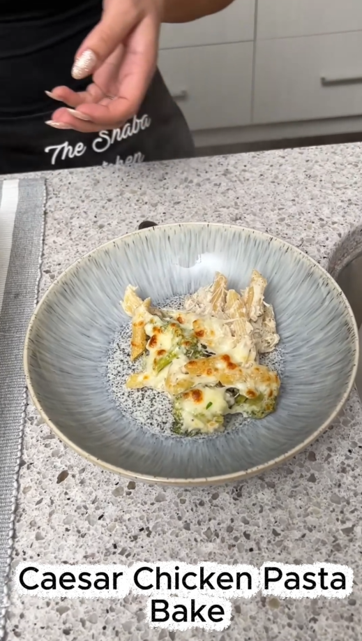 Creamy Caesar chicken pasta bake for an easy dinner