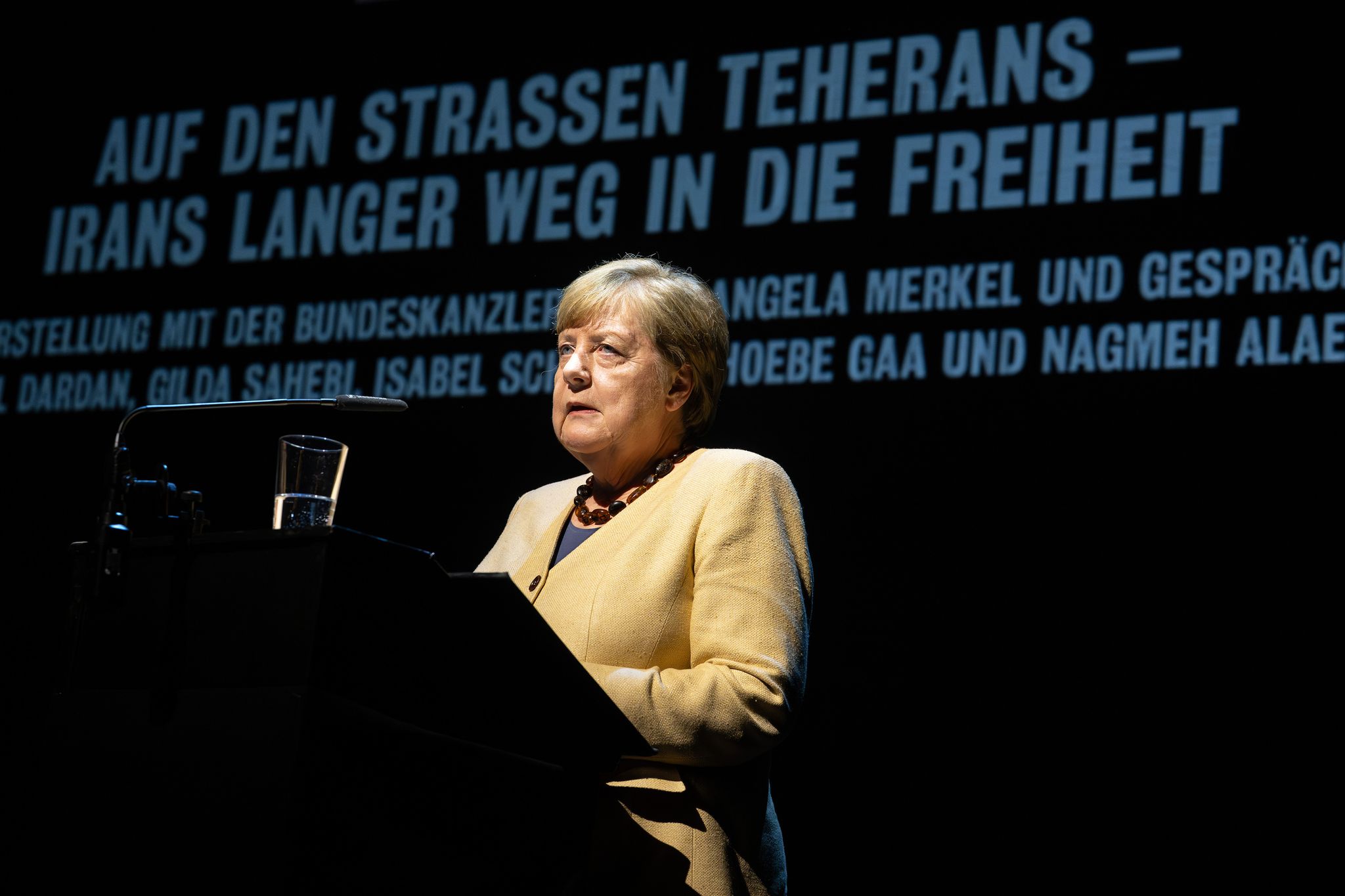 Merkel highlights plight of Iranian women at Berlin book event