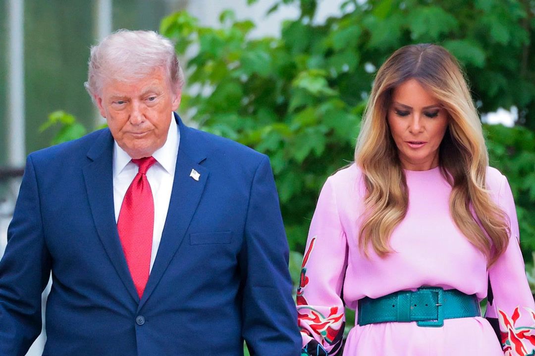 Melania mocked as she gives Donald Trump panicked look during celebration