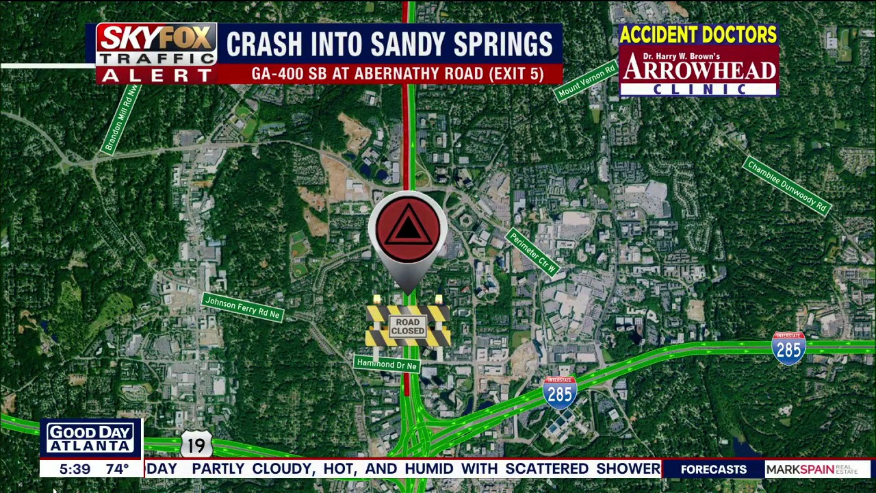 Serious crash closes GA-400SB in Sandy Springs area, traffic diverted