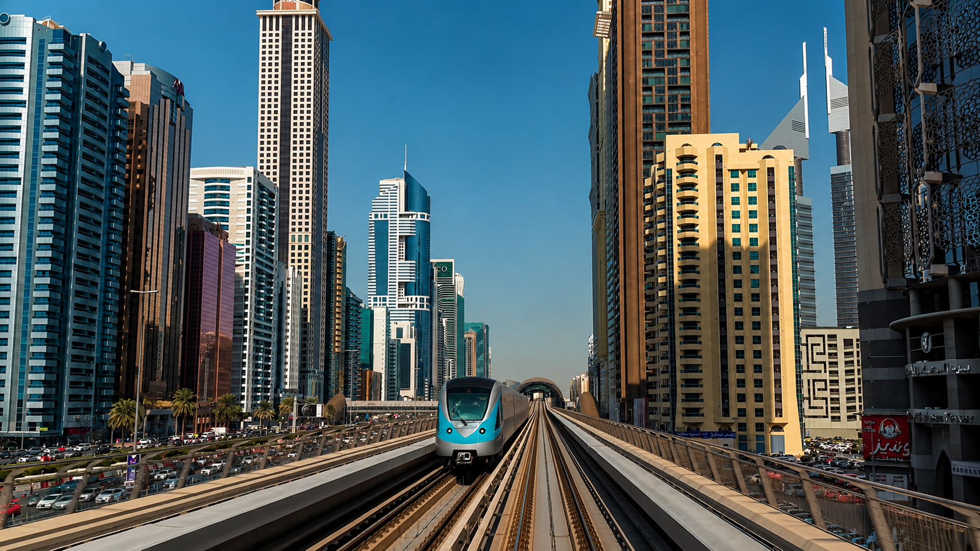From empty desert to futuristic city skyline