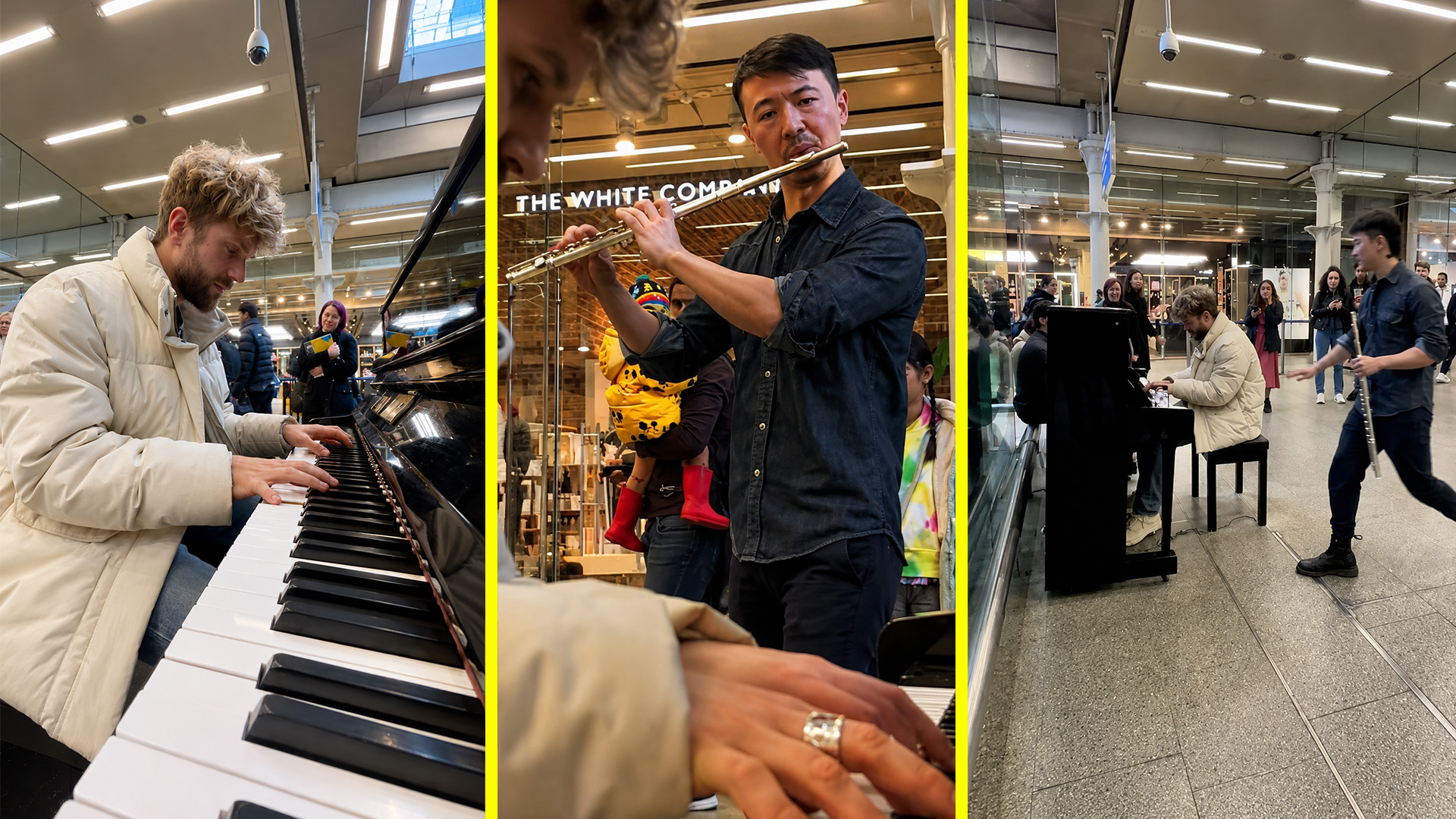 Would you stop for this piano and flute performance?
