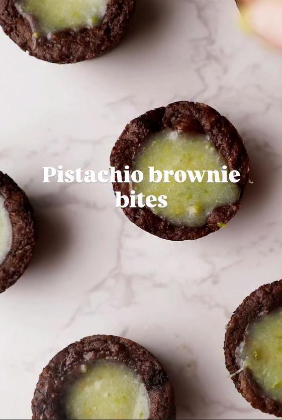 Pistachio cream brownie bites gluten and dairy free recipe