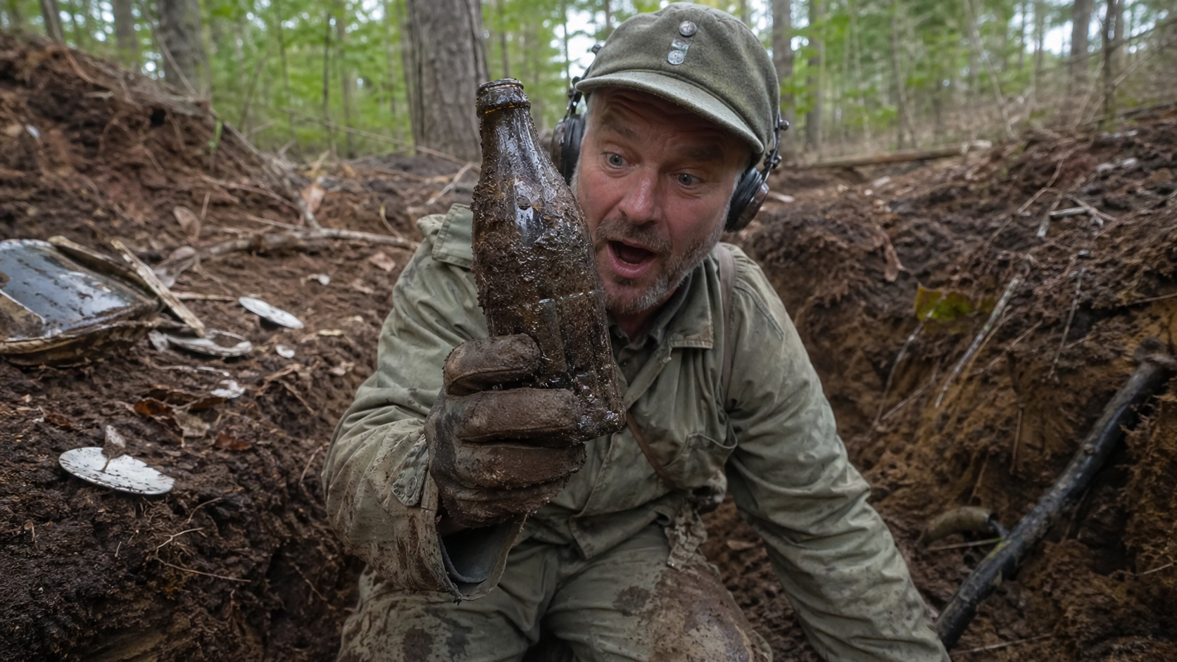 Nazi trench reveals hidden Coca-Cola stash and soldier tags