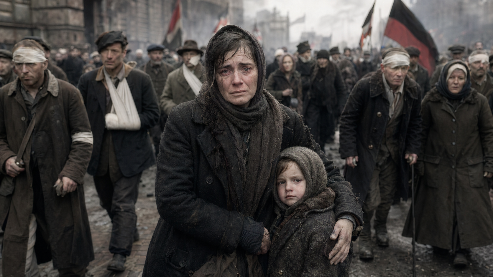 1918’s peaceful promise collapses into revolutions and flu