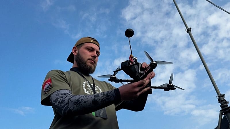 Ukrainian drone pilots compete in high-speed contests