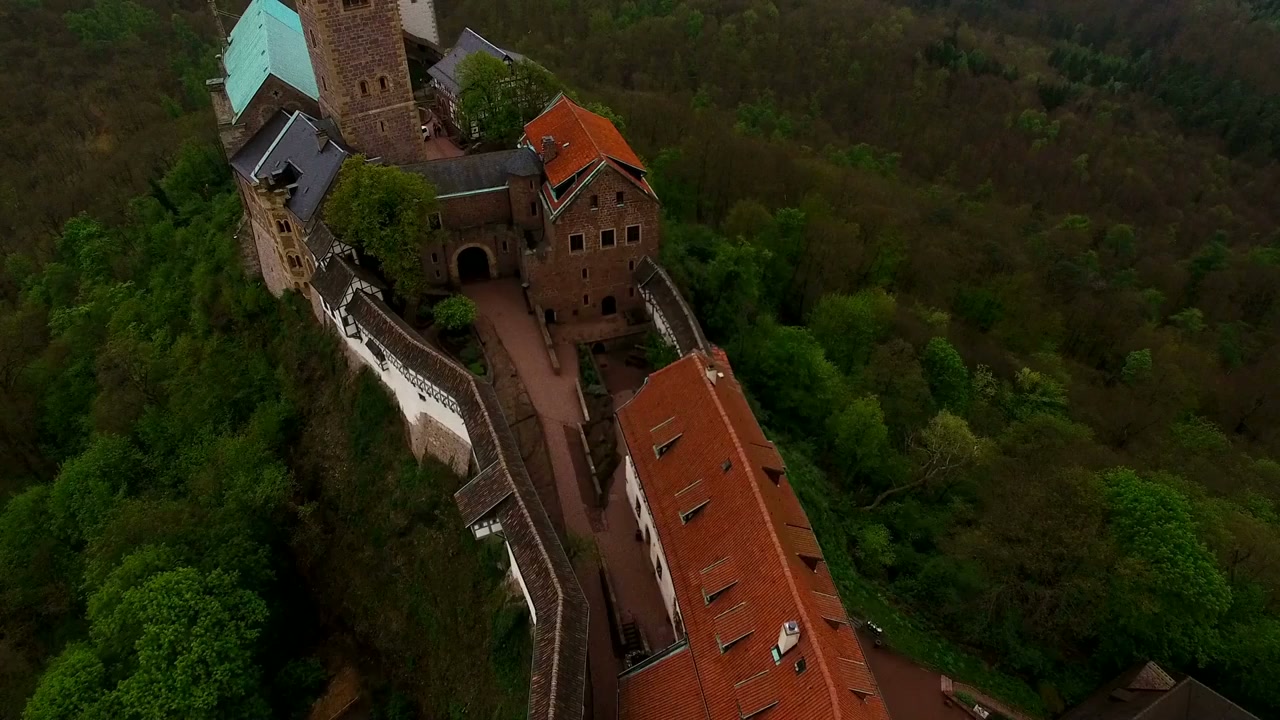 Wartburg Castle, Germany: Drone reveals cliffside majesty