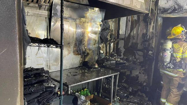 Firefighters battle fire at Palace Pizza in Fairhaven