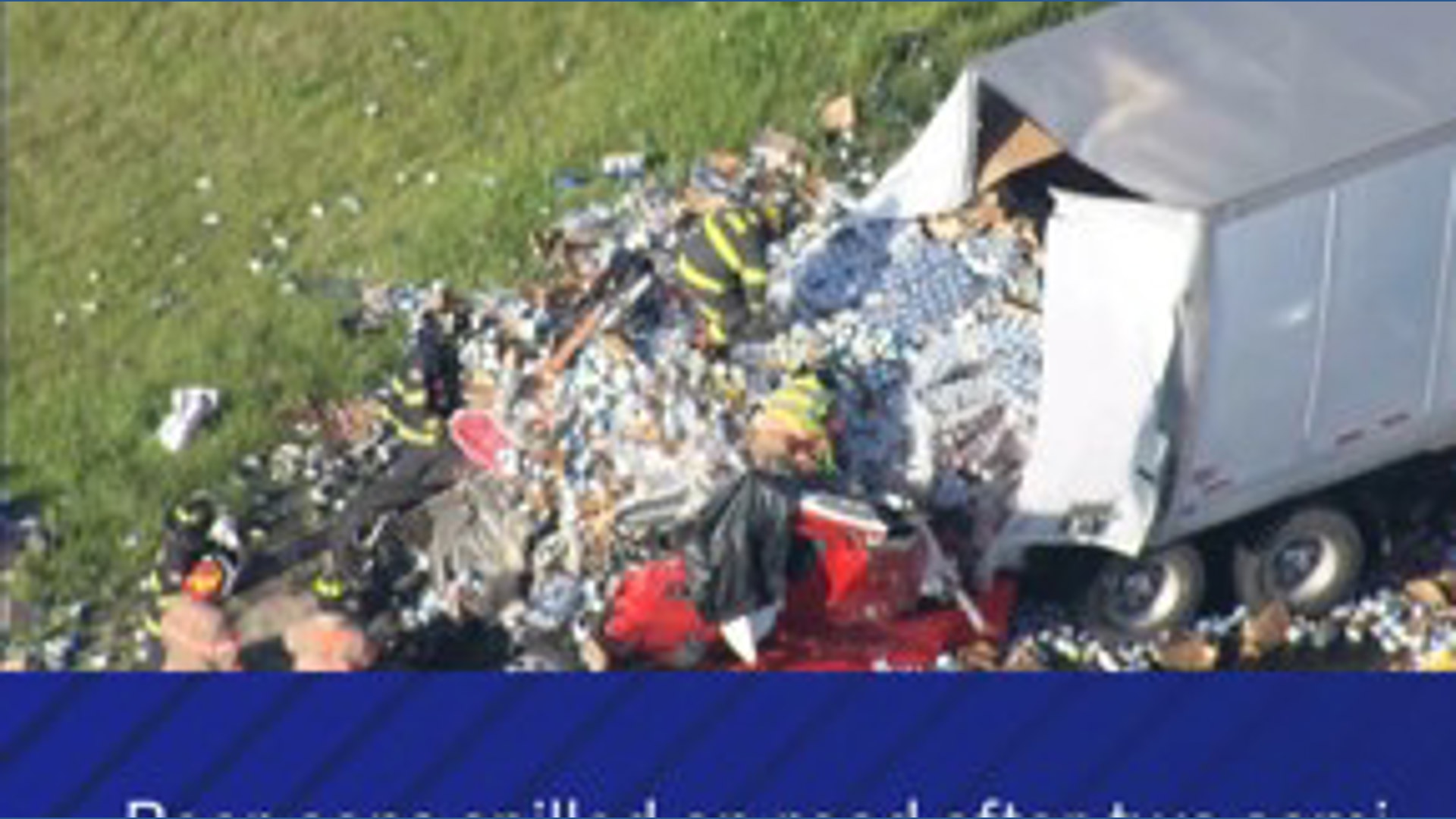 Beer cans scattered on road after crash in Wisconsin