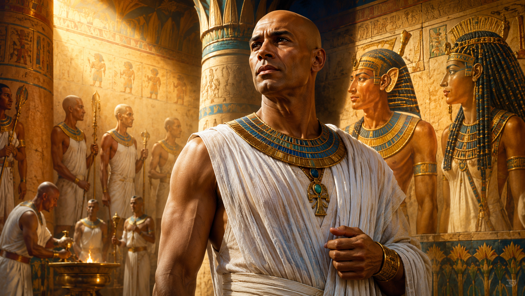 Why so many men in ancient Egyptian art were shown bald