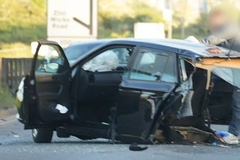 Image shows rear of Skoda ripped off in Hartlepool crash as police ...