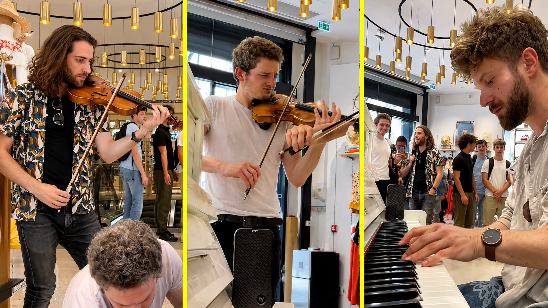 Piano and violin played Interstellar in public