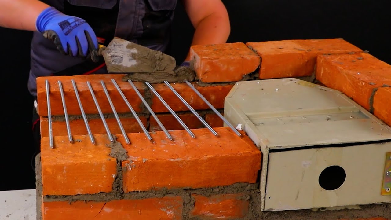 Building outdoor DIY stove from bricks and cement!