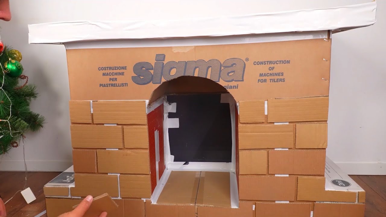 Christmas nostalgic cardboard fireplace!