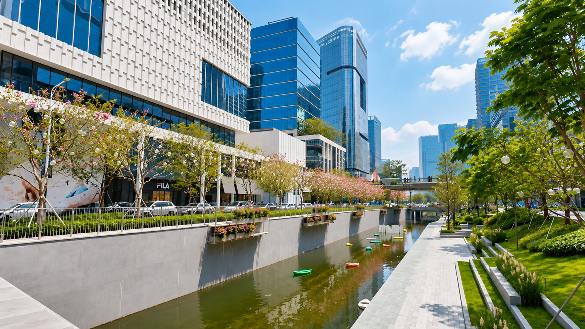 China creates walkable riverfront areas inside growing business districts