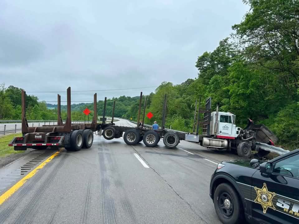 Jackknifed tractor trailer shuts down I-79 South in Harrison County for ...