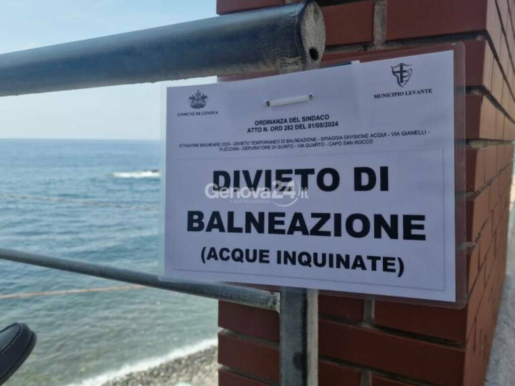 Maxi divieto di balneazione a Quinto, colpa di un guasto a una condotta ...