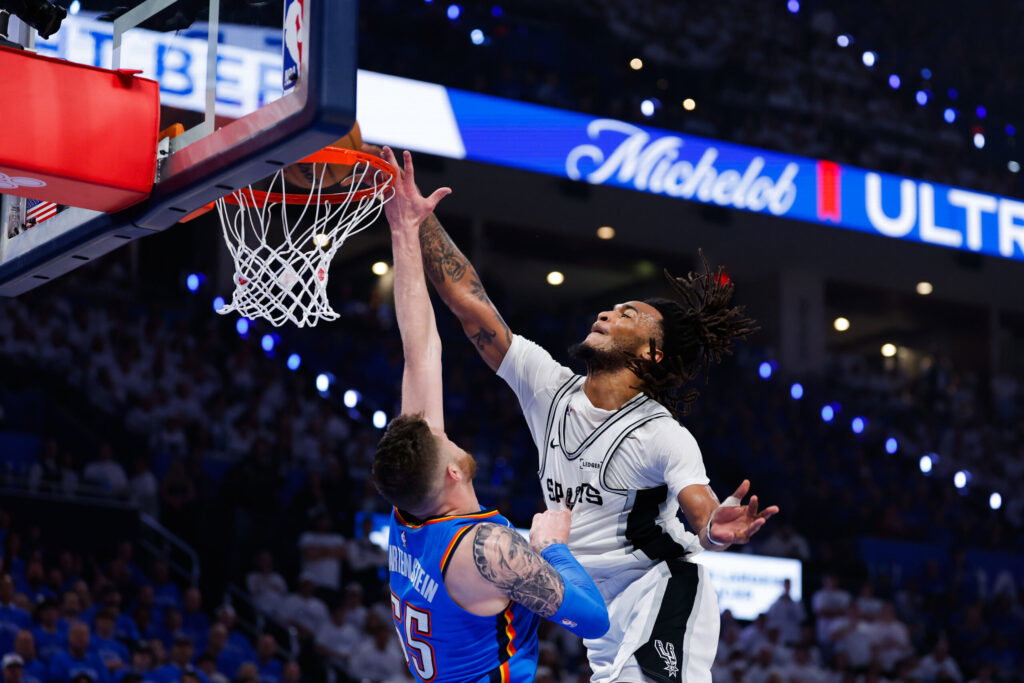 Thunder-Spurs Game 3 gets heated after foul on Stephon Castle sparks ...