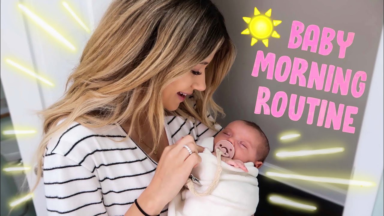 Watch a busy mother share her morning routine with a newborn