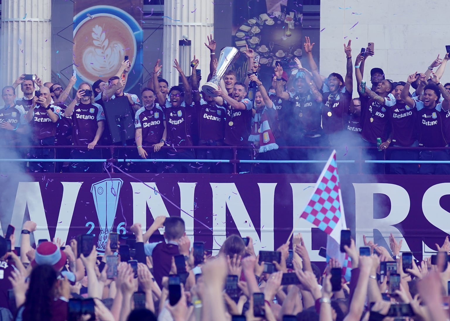 Fans line Birmingham streets to greet Aston Villa after Europa League ...