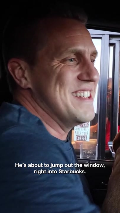 Blind puppy tries his first puppuccino - he's so happy