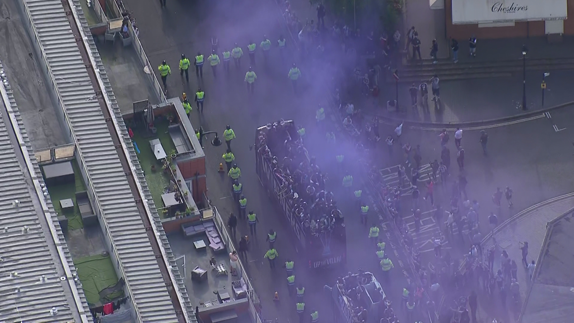 Thousands of Villa fans line streets after Europa League win
