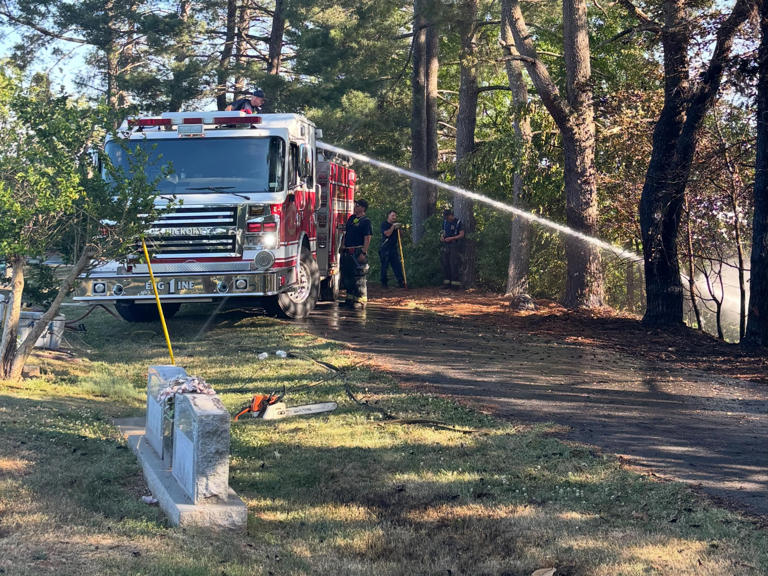 Firefighters battle historic cemetery fire for hours in Catawba County