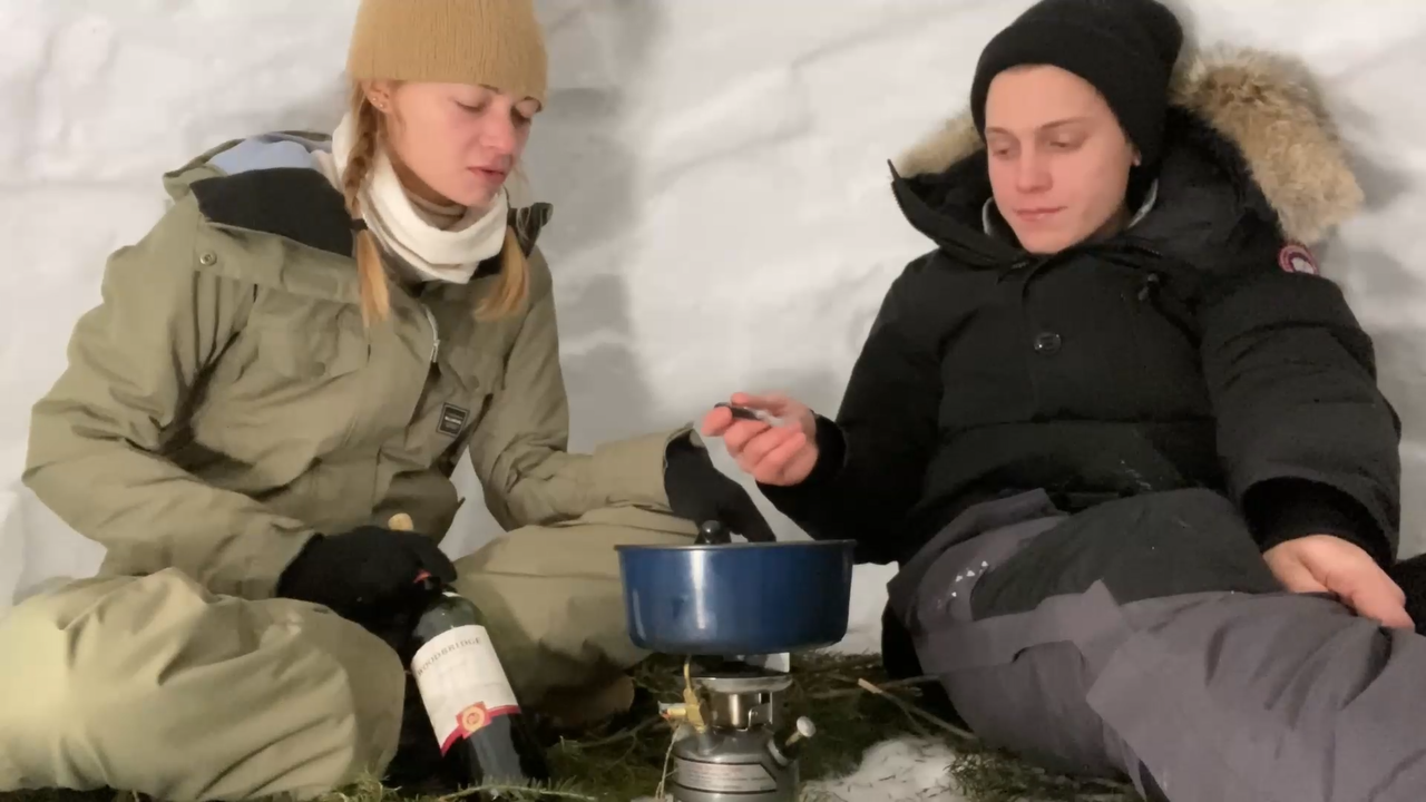 We slept in a snow fort during the coldest night of the year