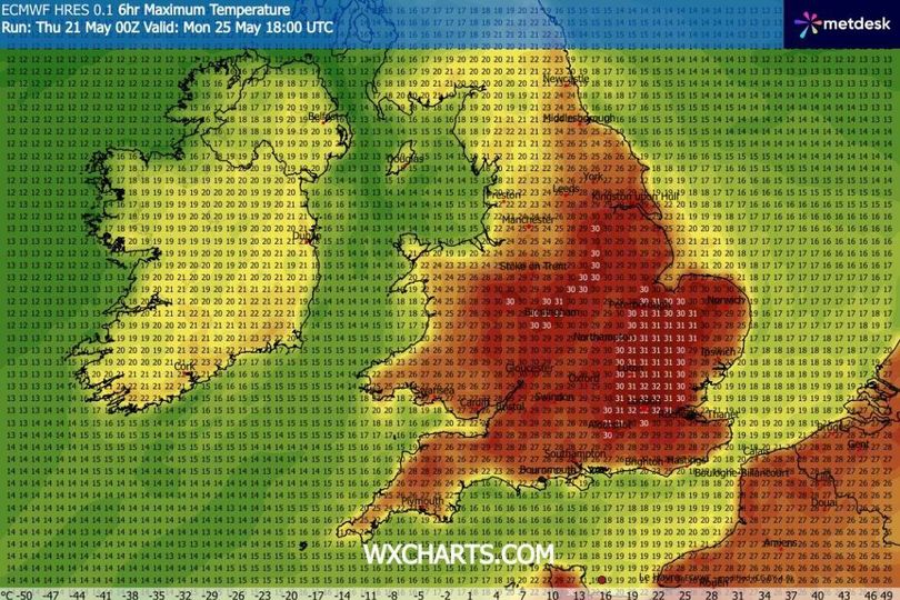 East Midlands areas on list of 21 counties set to hit 30C as heatwave ...
