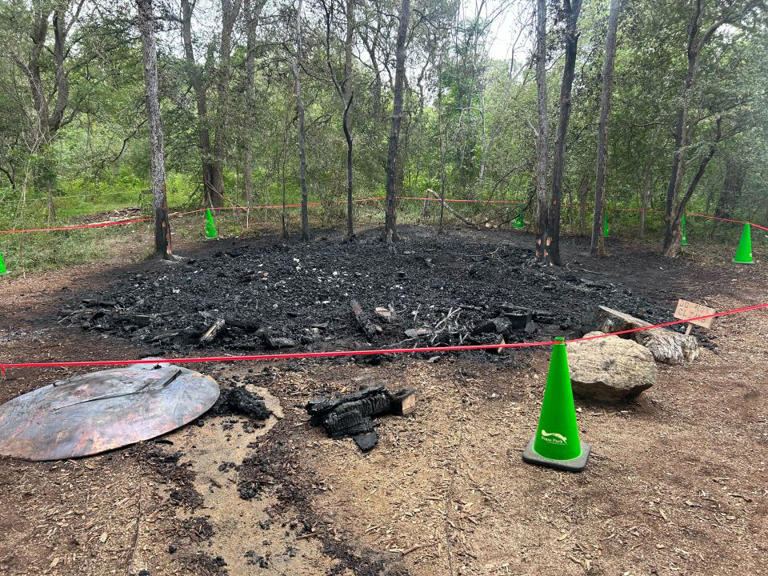 Malin, the Pease Park troll, completely burns down