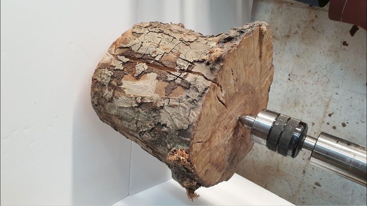 Apple wood burl transformation: Coffee & copper mica dust inlay