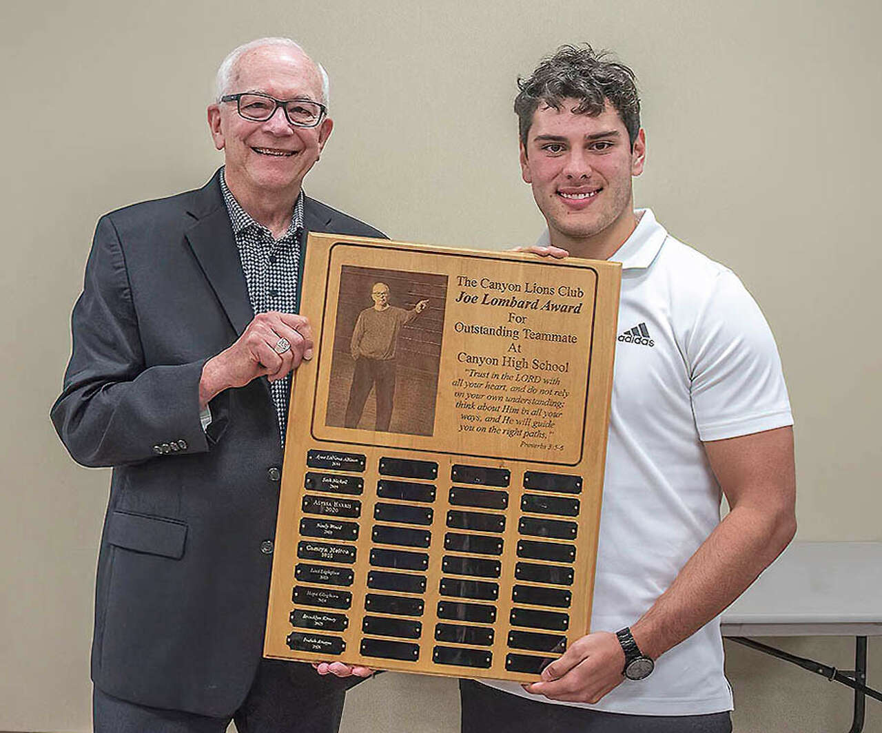 Canyon's Amaya receives Joe Lombard Award