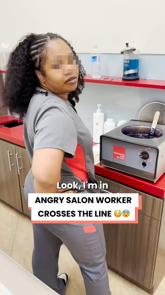 Angry salon worker crosses the line