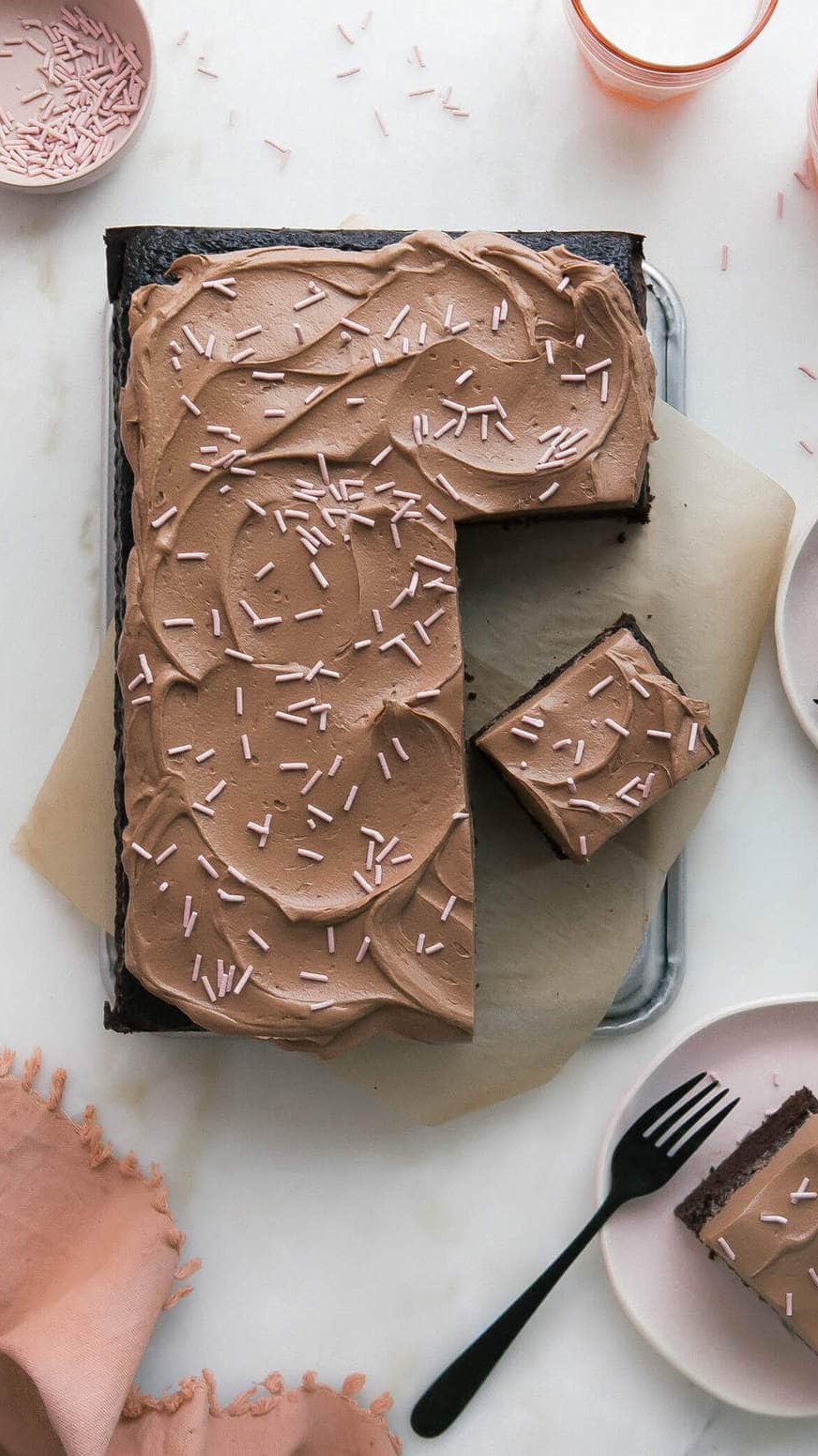 Mini chocolate sheet cake